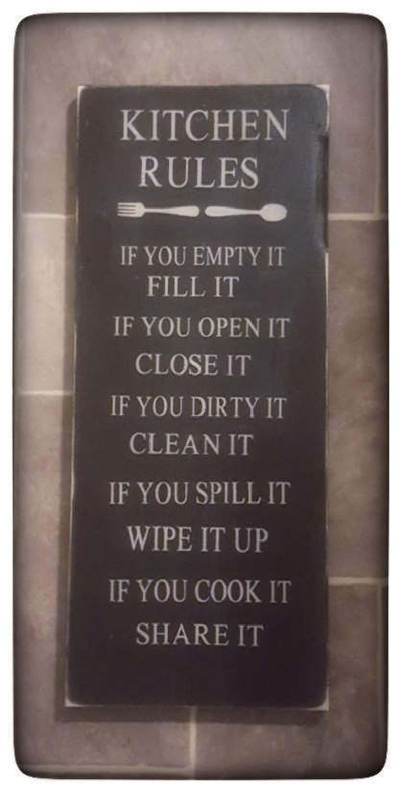 Kitchen Rules Sign 8x20 Sign-kitchen Decor-kitchen | Etsy