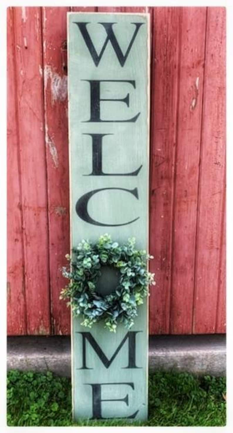 Wooden WELCOME Porch Sign Rustic Welcome Sign Farmhouse | Etsy