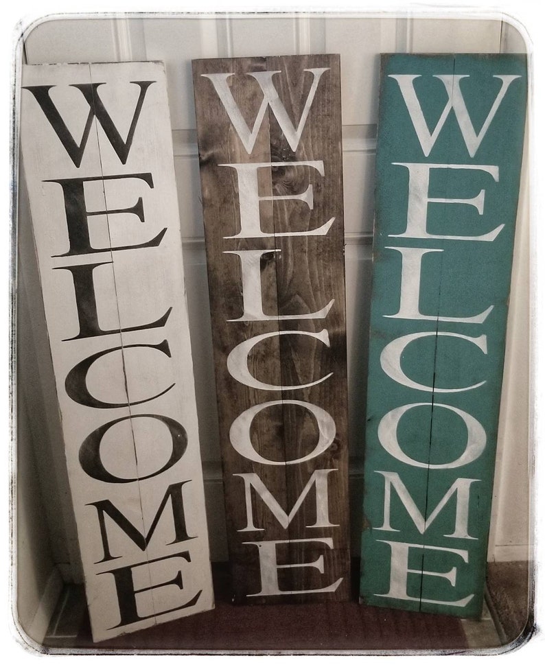 Rustic Wood WELCOME Sign for Porch Rustic Welcome Sign - Etsy