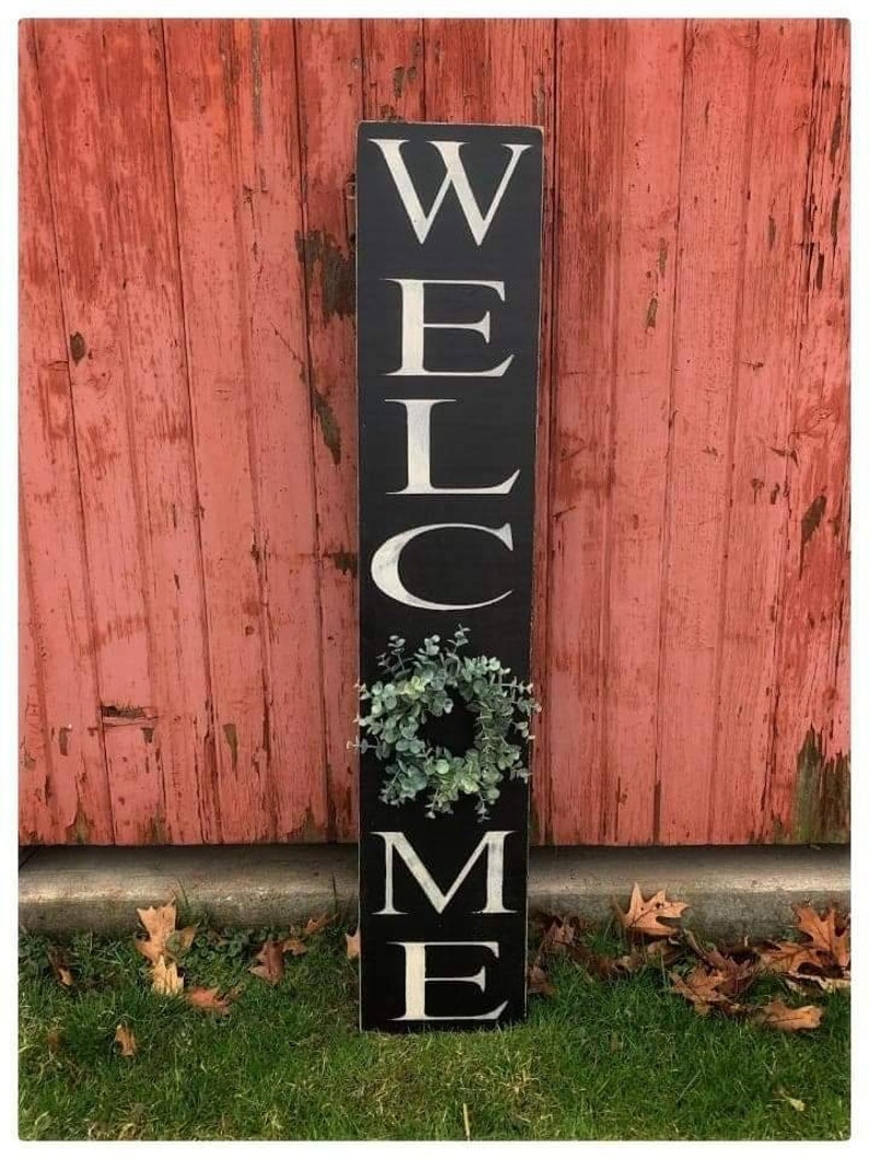 Rustic Wood Welcome Sign for Porch Rustic Welcome Sign - Etsy