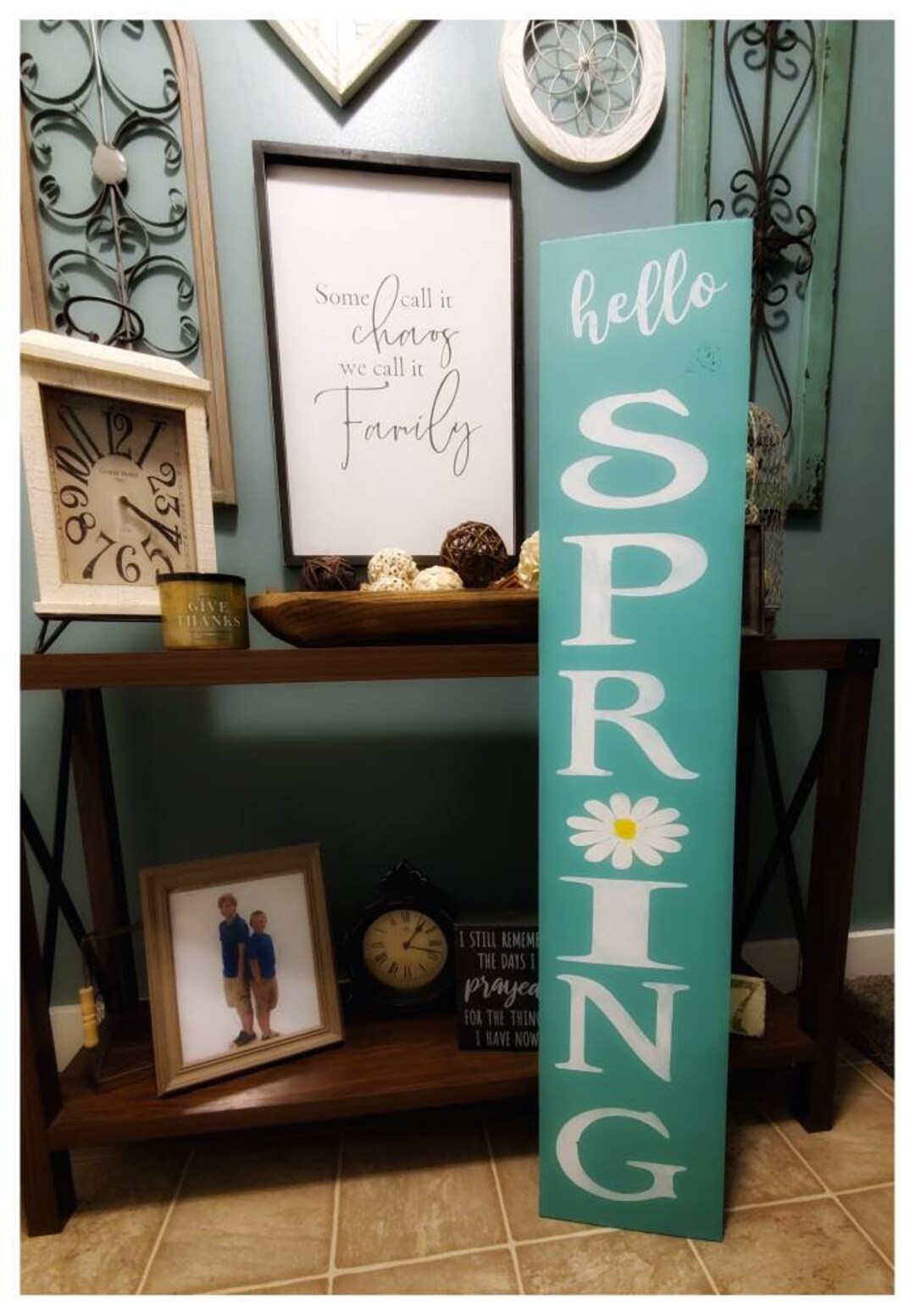 Wooden Spring Porch Sign| Rustic Welcome Sign | Farmhouse Welcome Sign ...