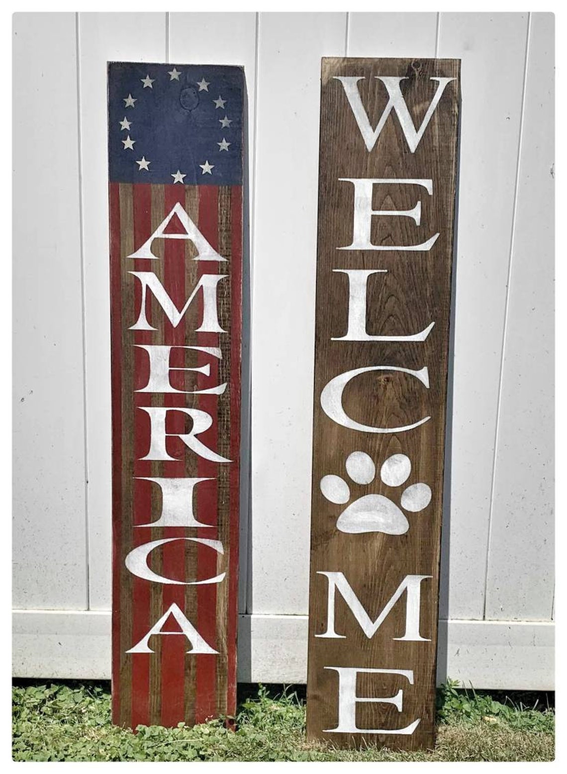 Rustic Wood WELCOME Sign for Porch Reversible Welcome Sign - Etsy