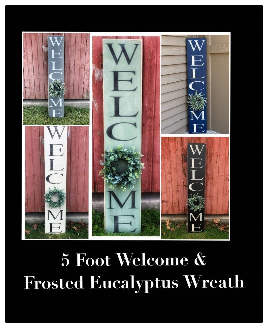 Wooden WELCOME Porch Sign Rustic Welcome Sign Farmhouse Welcome Sign ...