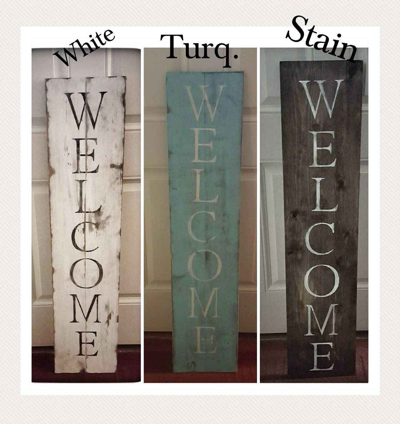 Rustic Wood WELCOME Sign for Porch Rustic Welcome Sign - Etsy