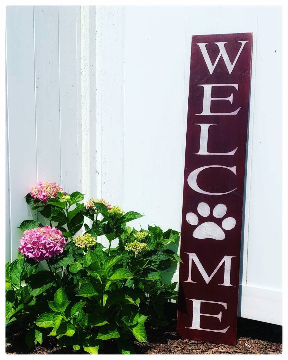 WELCOME Paw Print Sign for Porch Rustic Welcome Sign Porch | Etsy