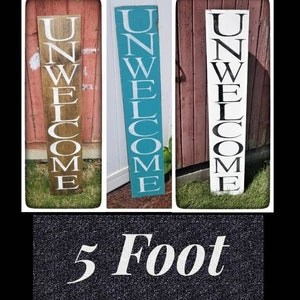 Wooden UNWELCOME Porch Sign Rustic Welcome Sign Farmhouse Welcome Sign ...