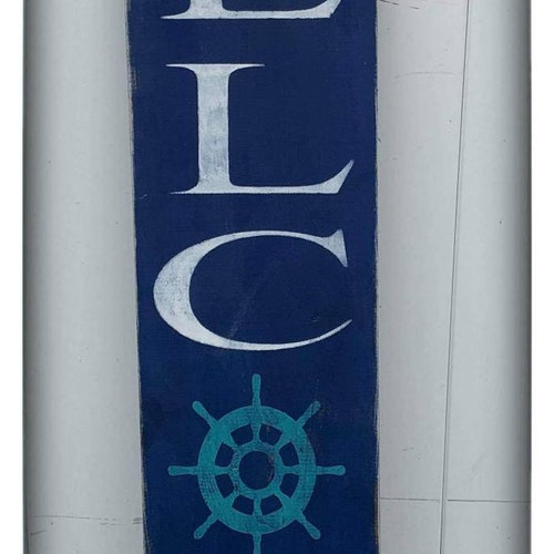 Rustic Wood WELCOME Sign for Porch Porch Sign Boat Wheel | Etsy