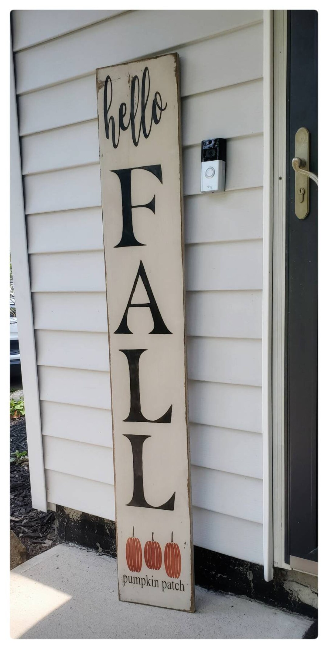 Wooden Hello Fall Porch Sign Rustic Welcome Sign Farmhouse Welcome Sign ...