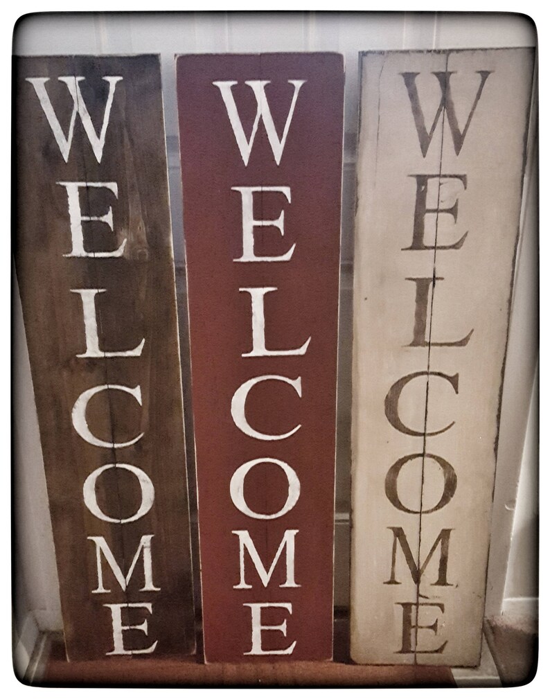 Rustic Wood WELCOME Sign for Porch Rustic Welcome Sign - Etsy
