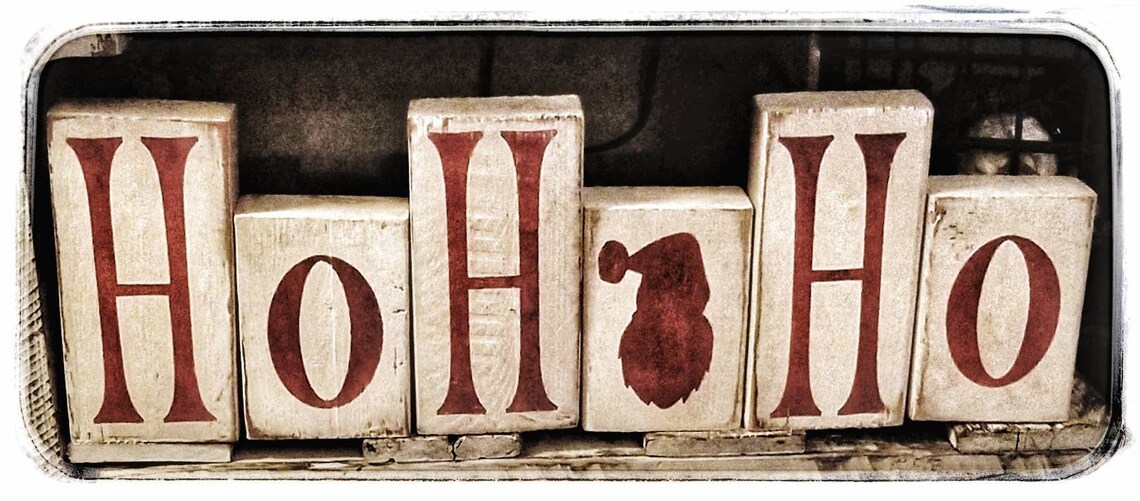 Ho Ho Ho Word Block Set Home Decór Christmas Decor X-mas - Etsy