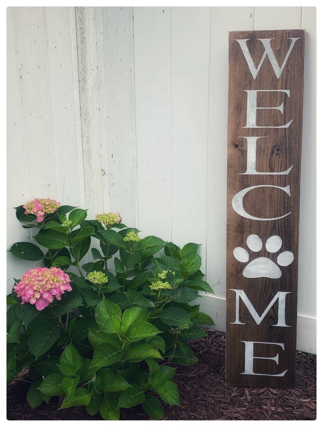 WELCOME Paw Print Sign for Porch Rustic Welcome Sign Porch | Etsy