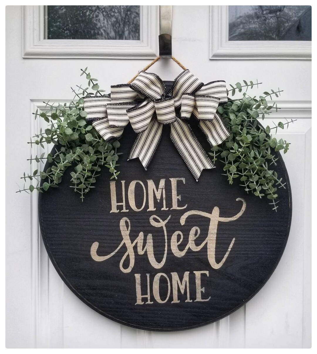 Wooden Farmhouse Inspired Door Hanger| Rustic Welcome Sign | Farmhouse ...