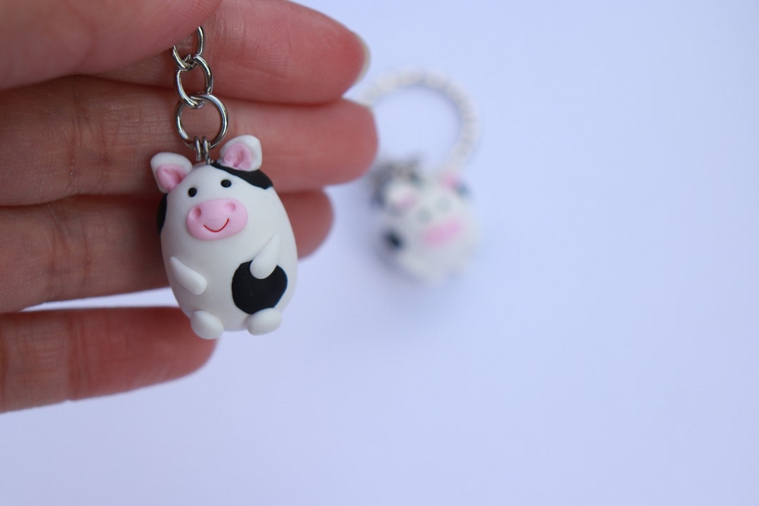 ONE Polymer Clay Cow Keychain Cow Lover Gift Animal Lover - Etsy UK