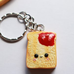 Kawaii Egg on Toast, Polymer Clay Cute Keychain, Best Friend Gift, Food ...
