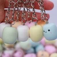 Mini Marshmallow Keyring Charm, Jellycat Inspired Polymer Clay Bag ...
