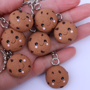 Polymer Clay Keychain, ONE Kawaii Cookie, Fake Chocolate Gift for Baker ...