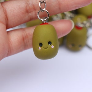 Kawaii Olive Keychain: Polymer Clay Martini Olive Charm, Mothers Day - Etsy