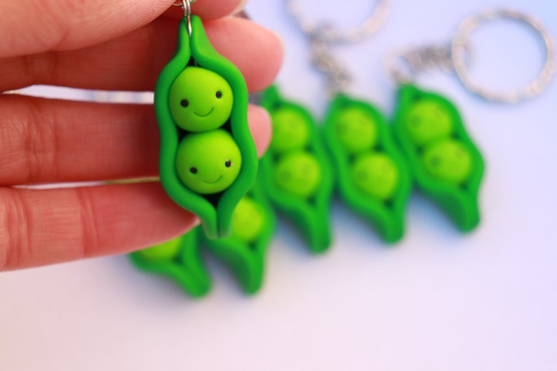 Two Peas in a Pod Keychain Valentine's Day Polymer Clay - Etsy