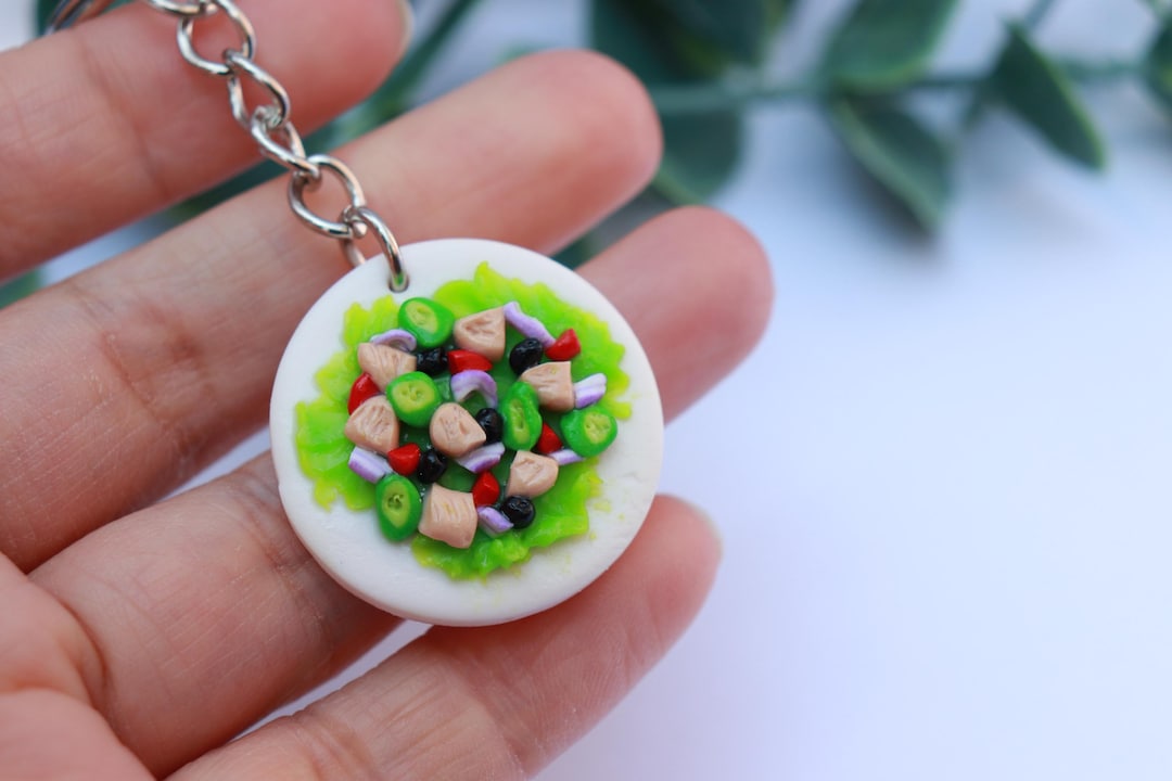 Tuna Salad Polymer Clay Keychain: Food Lover Gift, Novelty Bag Charm - Etsy