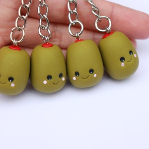 Kawaii Olive Keychain: Polymer Clay Martini Olive Charm, Mothers Day - Etsy