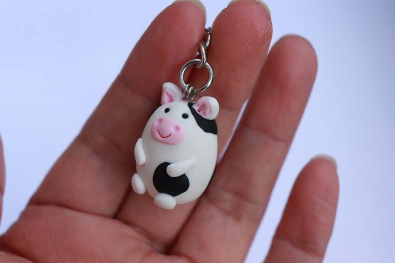 ONE Polymer Clay Cow Keychain Cow Lover Gift Animal Lover - Etsy UK