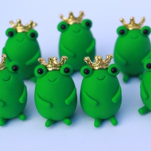 Frog With Crown Ornament, Polymer Clay Birthday Gift, Prince Frog, Best ...