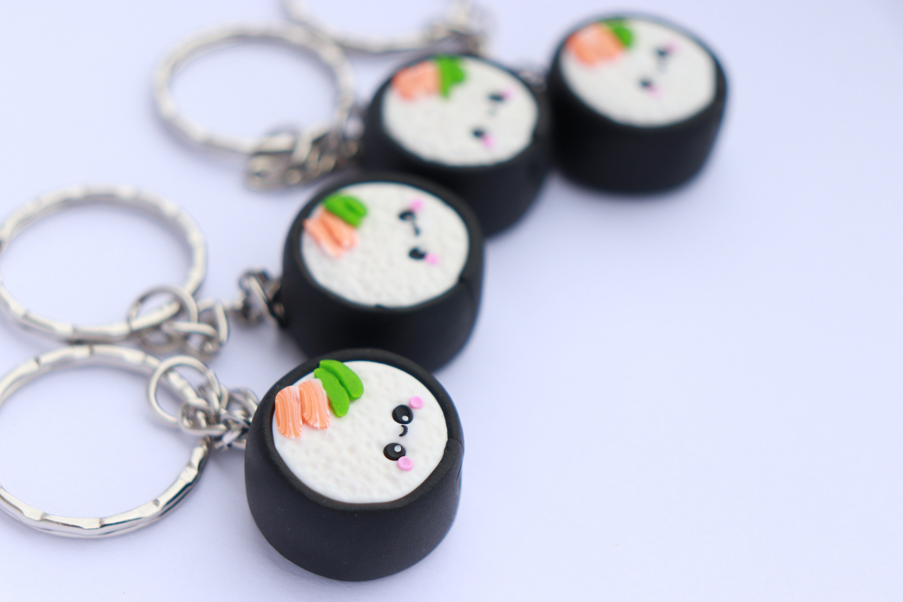 ONE Sushi Keychain Bag Charm Polymer clay Kawaii Sushi | Etsy