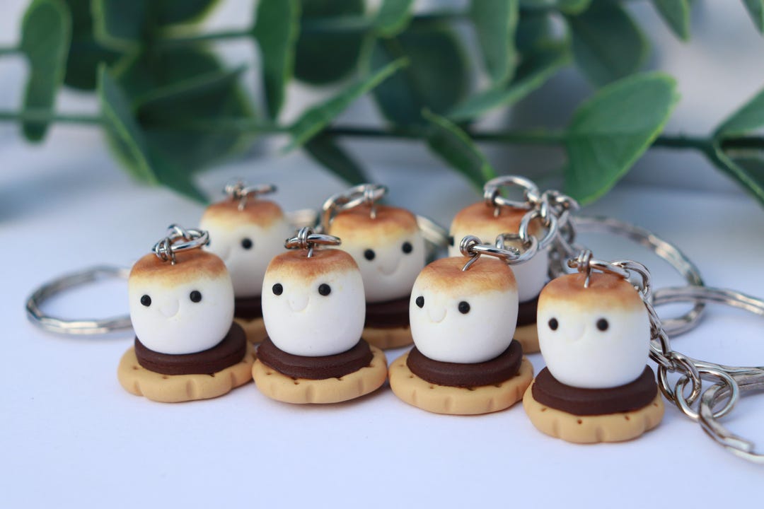 Polymer Clay Kawaii Marshmallow Smore, Cute Keychains, Birthday Gift ...