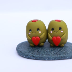 Olive You, Polymer Clay Kawaii Olives, Anniversary Gift, Olive Ornament ...