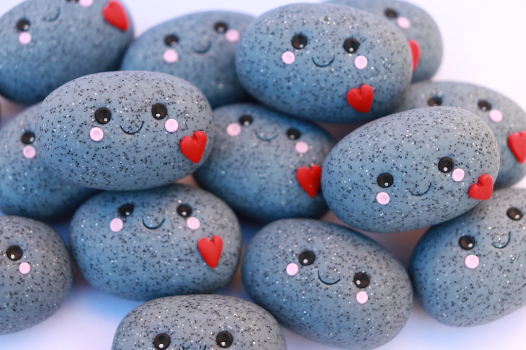 You Rock, Polymer Clay Pet Pebble, You Are My Rock, Plant Buddy, Gift ...