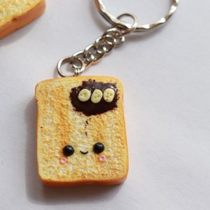 Kawaii Egg on Toast, Polymer Clay Cute Keychain, Best Friend Gift, Food ...