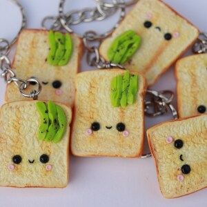 Kawaii Egg on Toast, Polymer Clay Cute Keychain, Best Friend Gift, Food ...