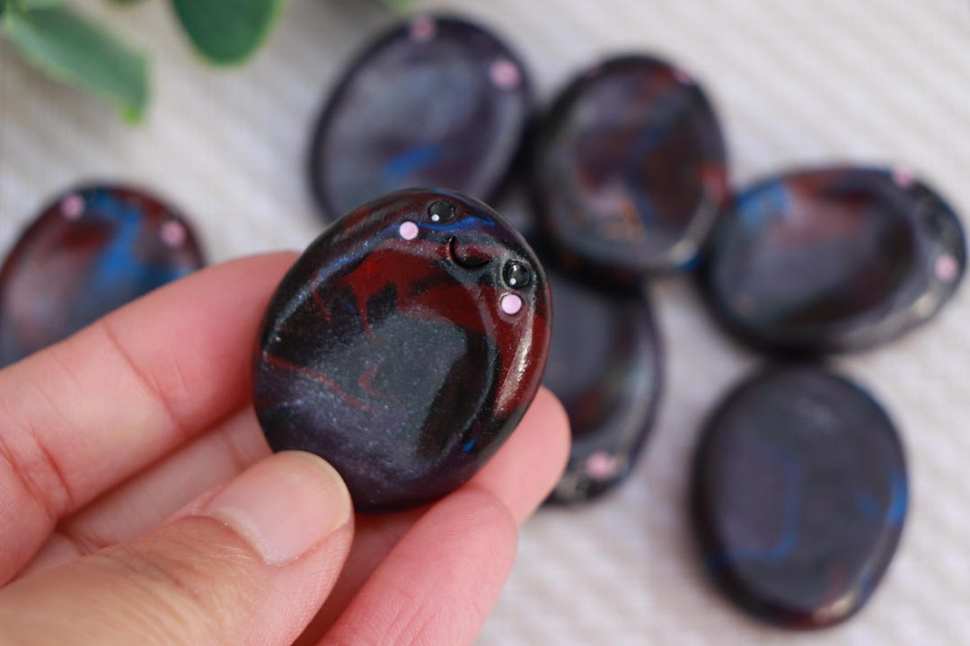 Worry Stone, Galaxy Sudden Thumb Buddy, Anxiety Relief, Polymer Clay ...