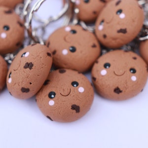 Polymer Clay Keychain, ONE Kawaii Cookie, Fake Chocolate Gift for Baker ...