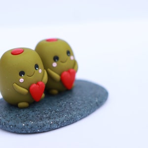 Olive You, Polymer Clay Kawaii Olives, Anniversary Gift, Olive Ornament ...