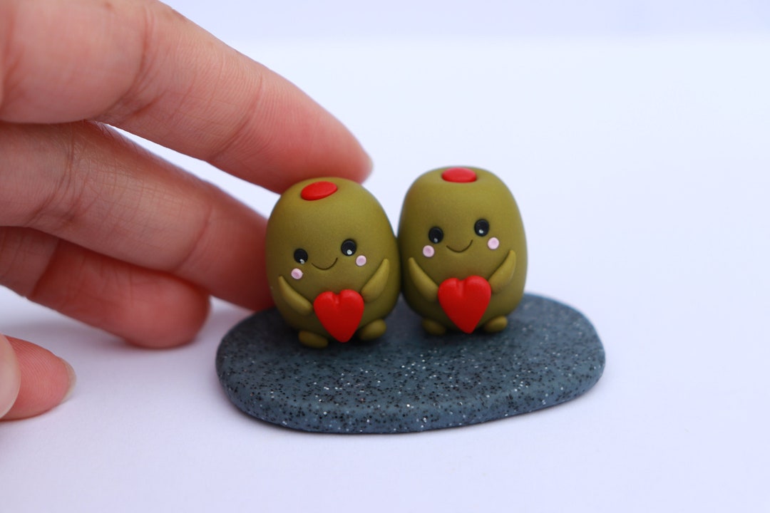 Olive You, Polymer Clay Kawaii Olives, Anniversary Gift, Olive Ornament, Gift for Mum, Gift for ...