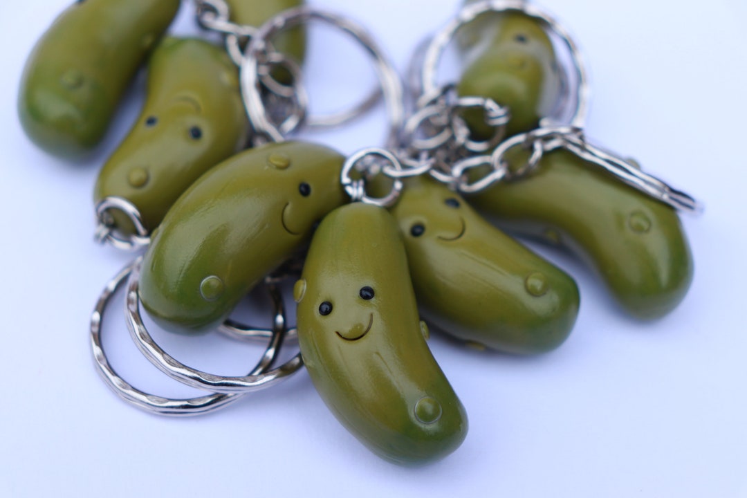 Gherkin Keychain, Polymer Clay Gift, Cucumber Keychain, Gift for the ...