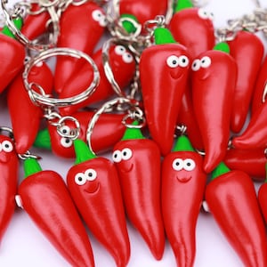 Red Chilli Pepper, Hot Pepper Keychain, Fake Food, Kawaii Pepper, Gift ...