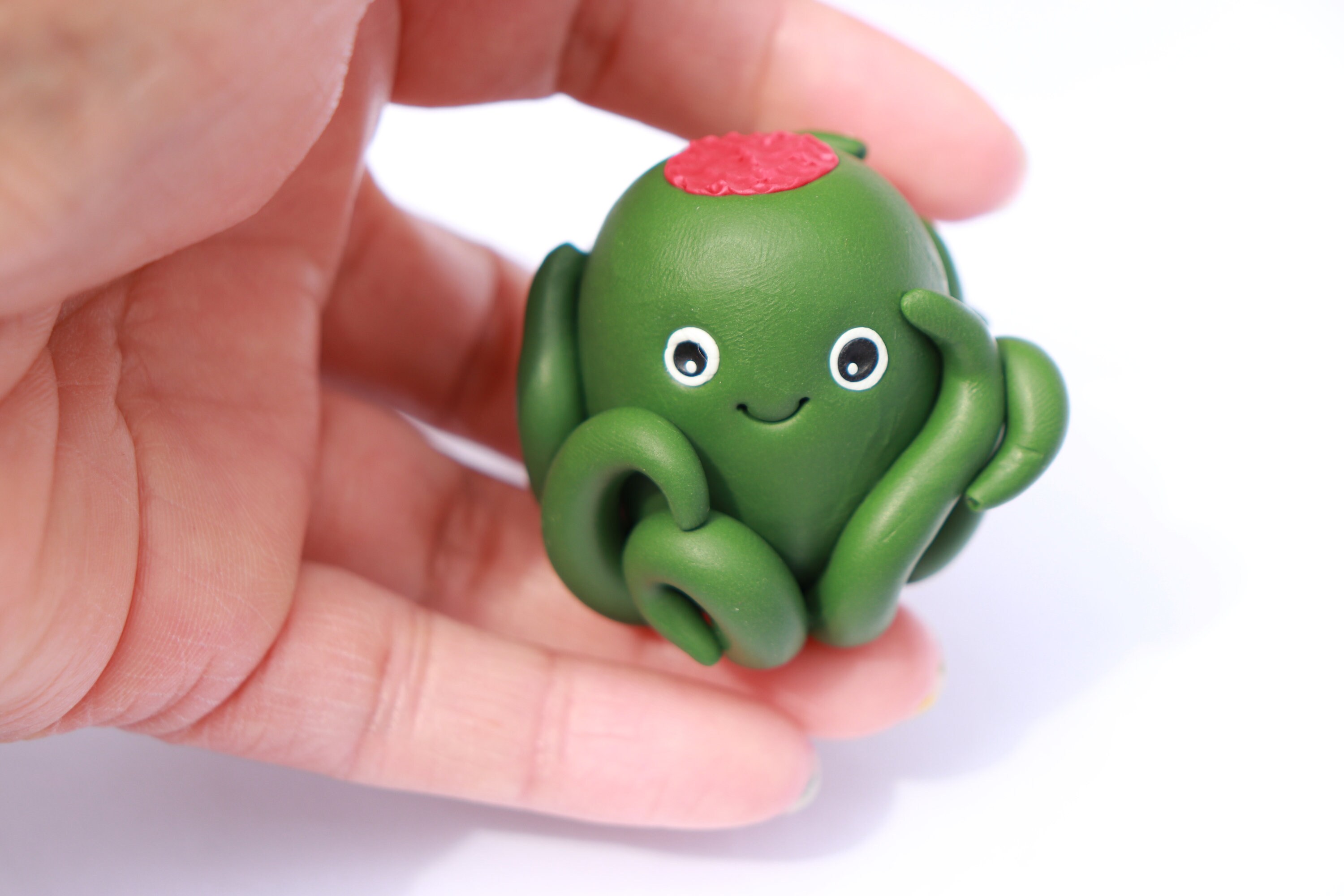 Octopus Cake Topper Polymer Clay Octopus Ornament Olive | Etsy