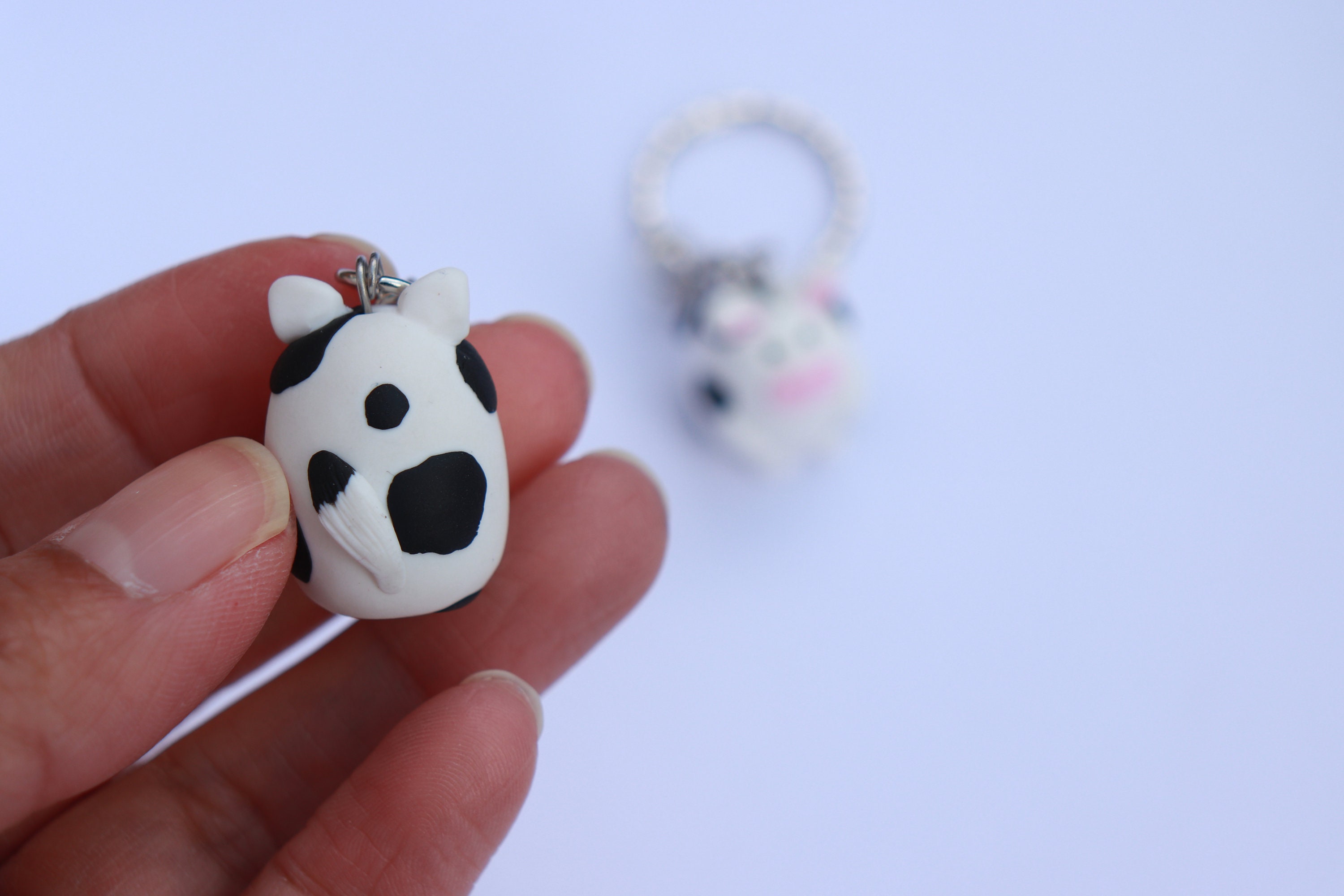 ONE Polymer Clay Cow Keychain Cow Lover Gift Animal Lover - Etsy UK