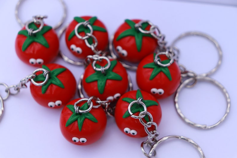 Tomato Fruit Keychain, Polymer Clay Red Gift, Gift for Gardener, Fake ...