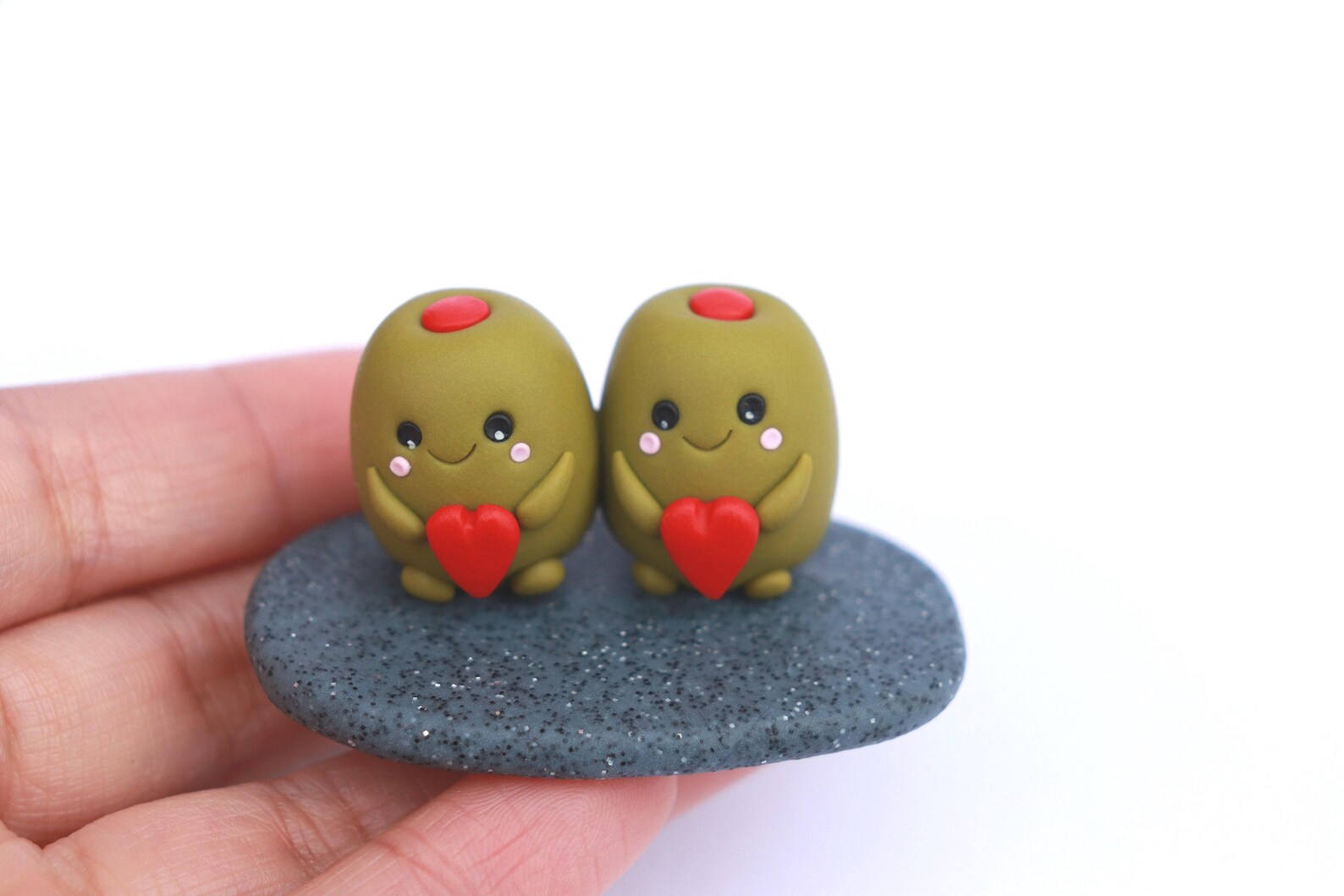 Kawaii Polymer Clay Olive Ornament: 'olive You' Gift - Etsy
