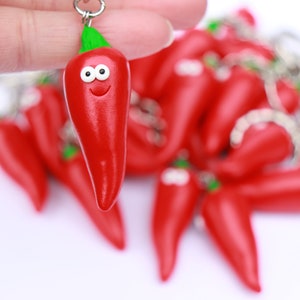 Red Chilli Pepper, Hot Pepper Keychain, Fake Food, Kawaii Pepper, Gift ...