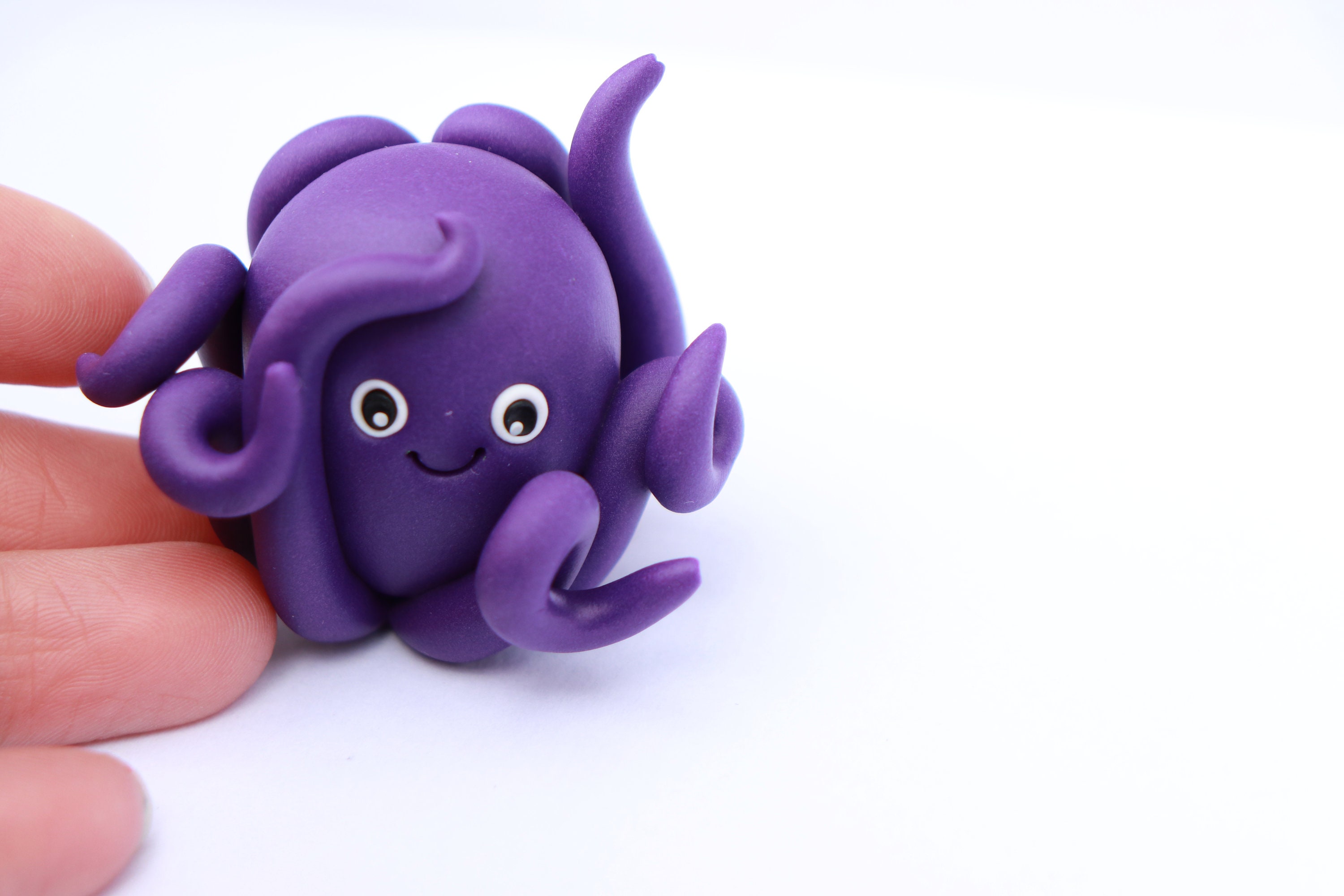 Octopus Cake Topper Polymer Clay Octopus Purple Octopus | Etsy