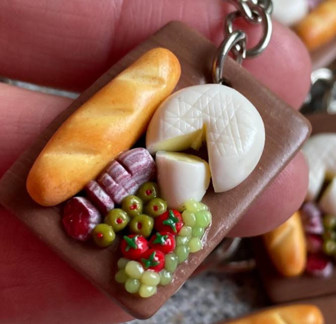 Polymer Clay Charcuterie Board Keychain: Miniature Food Lover Gift - Etsy