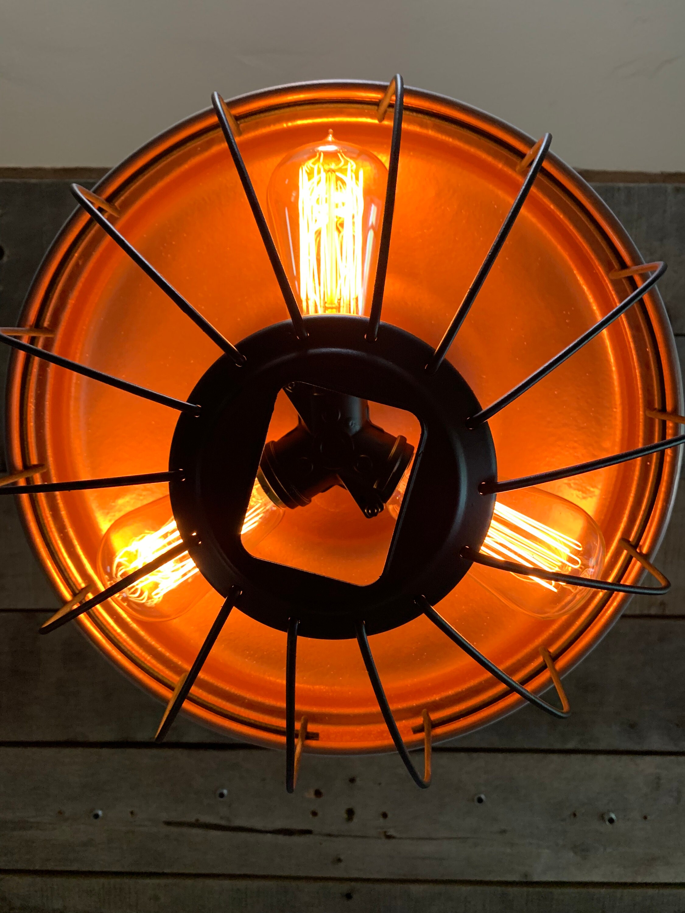 Chicken Feeder Lighting: Industrial 3-bulb Fixture in Gloss - Etsy