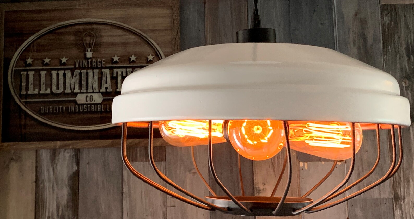 Chicken Feeder Lighting: Industrial 3-bulb Fixture in Gloss - Etsy