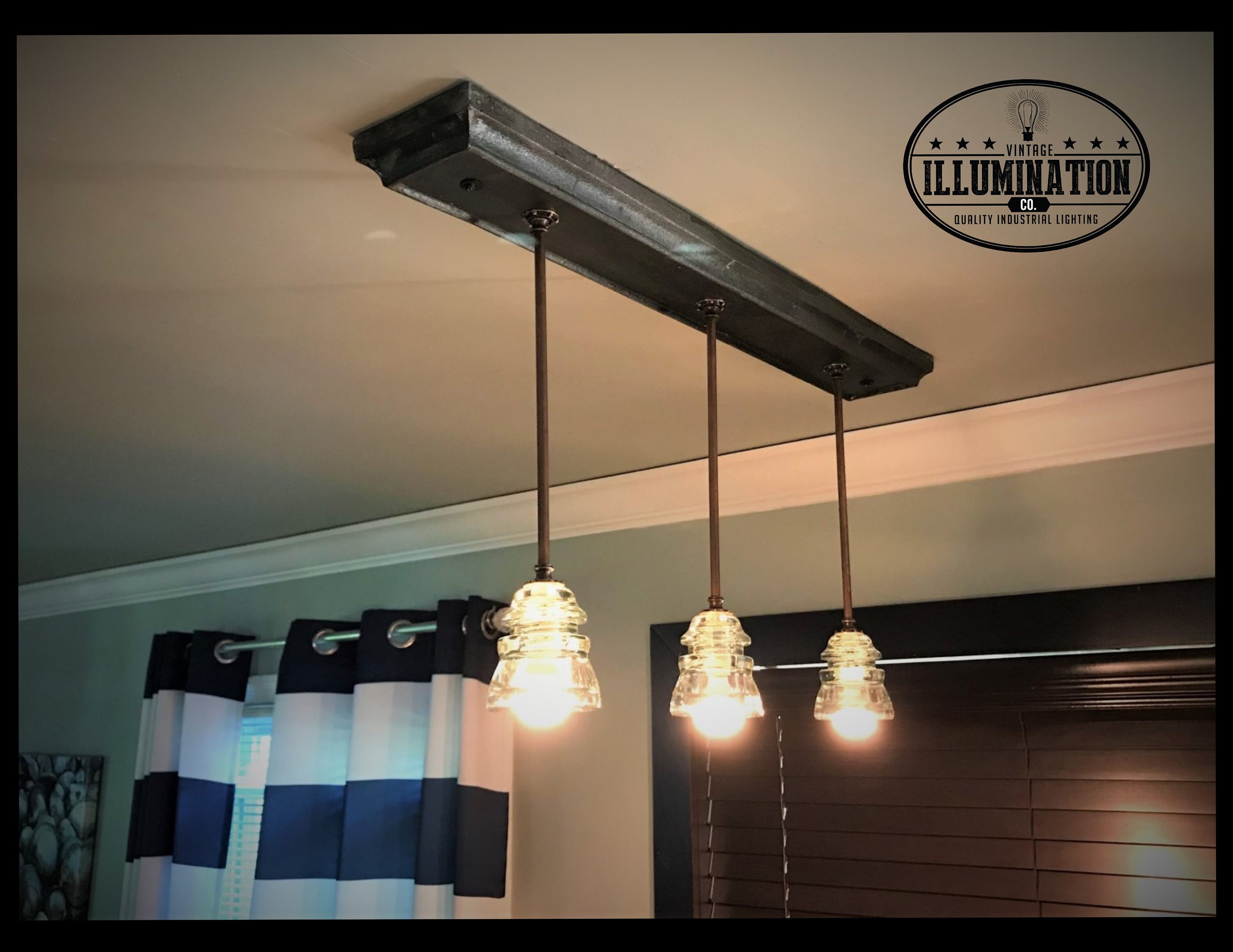 Glass Insulator 3-light Ceiling Fixture W/ Cast Metal Ceiling - Etsy