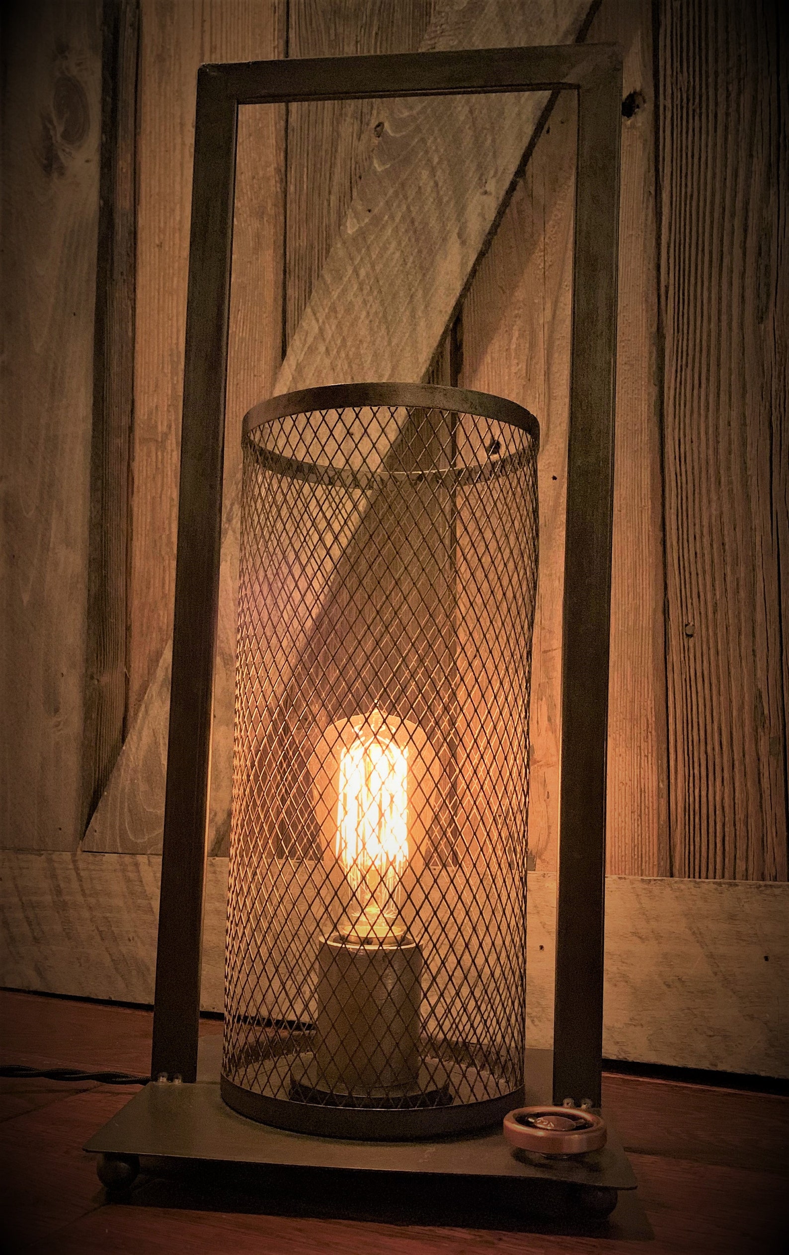 Industrial Wire Cage Table Lamp 8 Wide X 20 High - Etsy