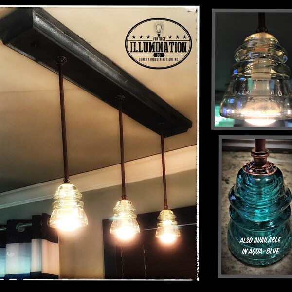 Glass Insulator Pendant Light - Etsy